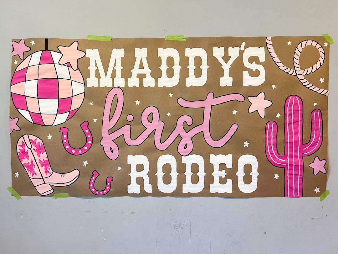 Pink Rodeo Hand Painted Brown Paper Banner - Etsy