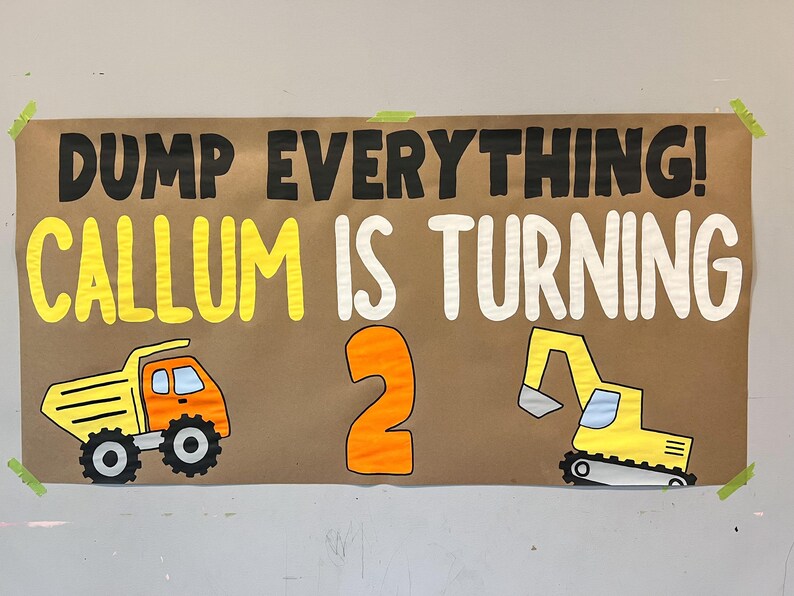 Hand Painted Brown Paper Construction Birthday Banner - Etsy