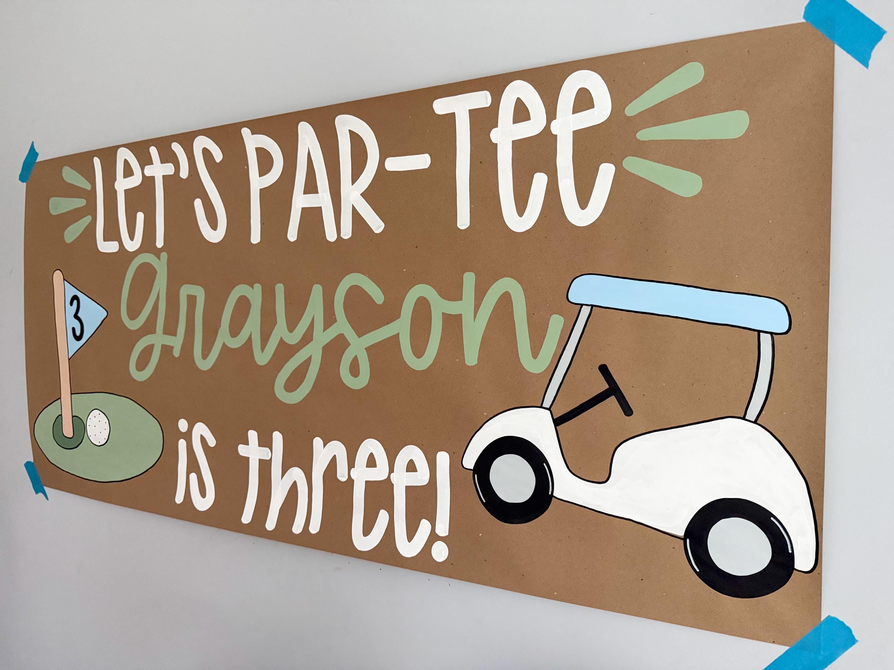 Let’s Par-tee Hand Painted Brown Paper Golf Birthday Banner - Etsy