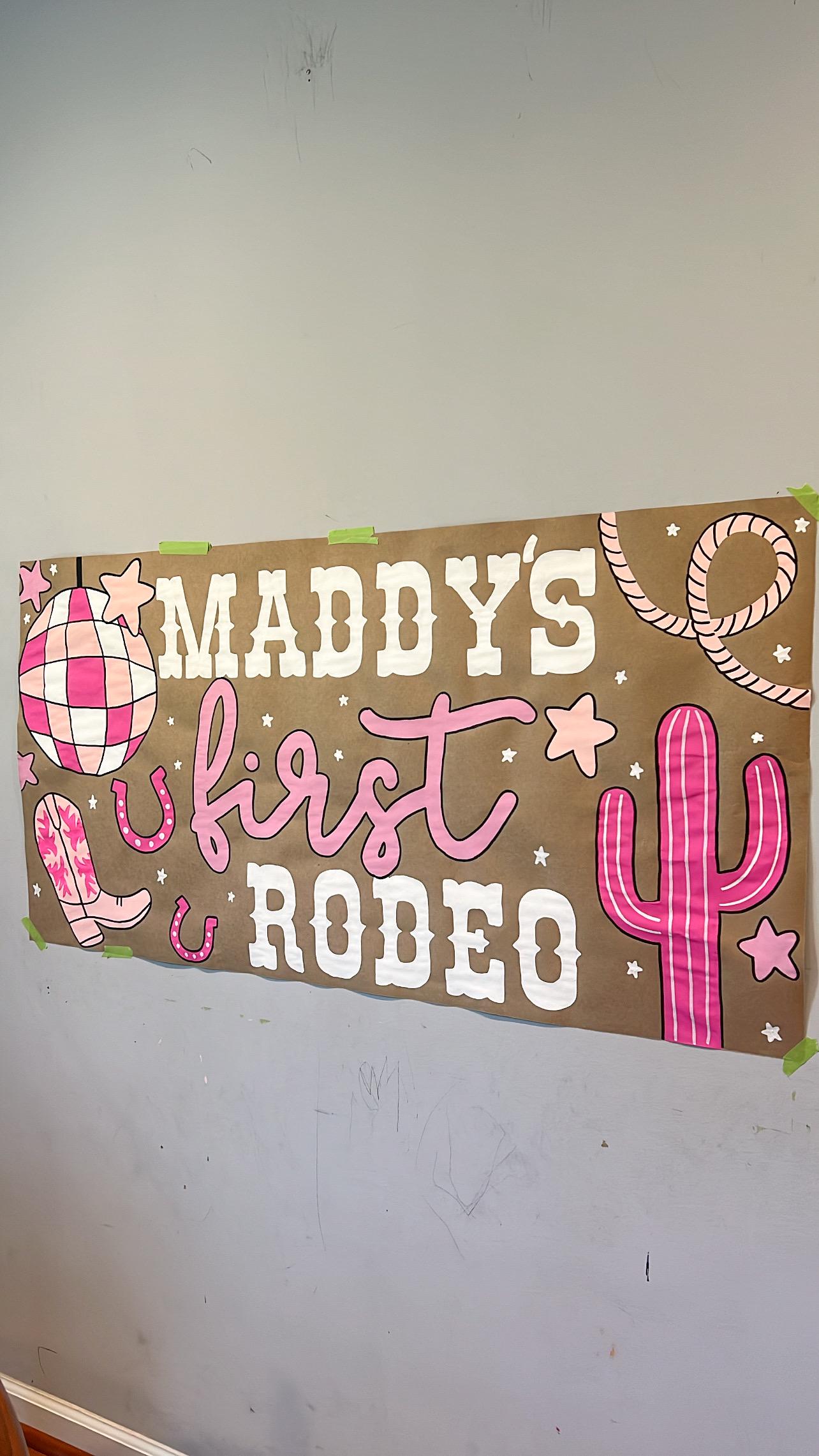 Pink Western Rodeo Hand Painted Brown Paper Banner - Etsy