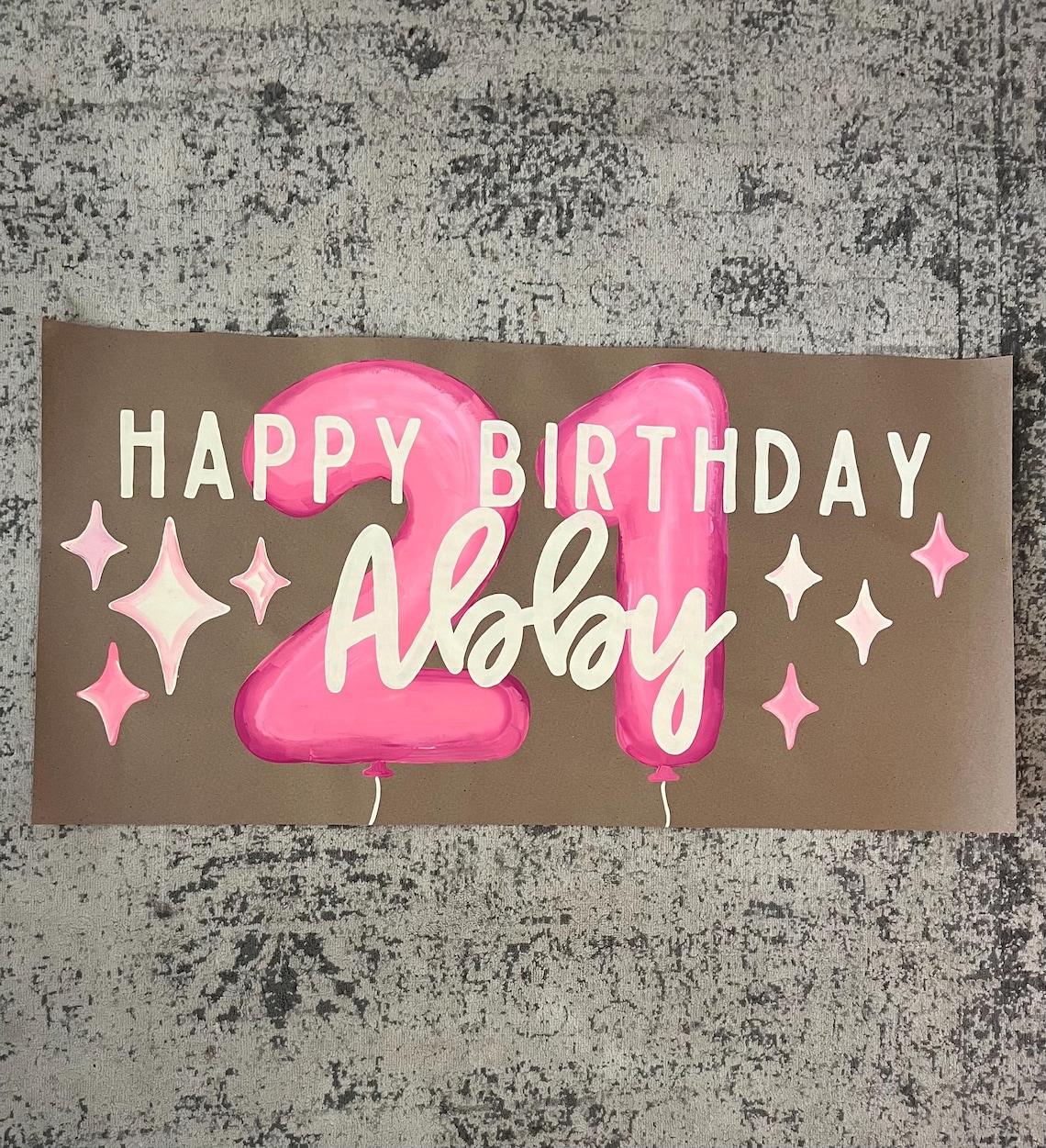Hand Painted Brown Paper Birthday Banner - Etsy