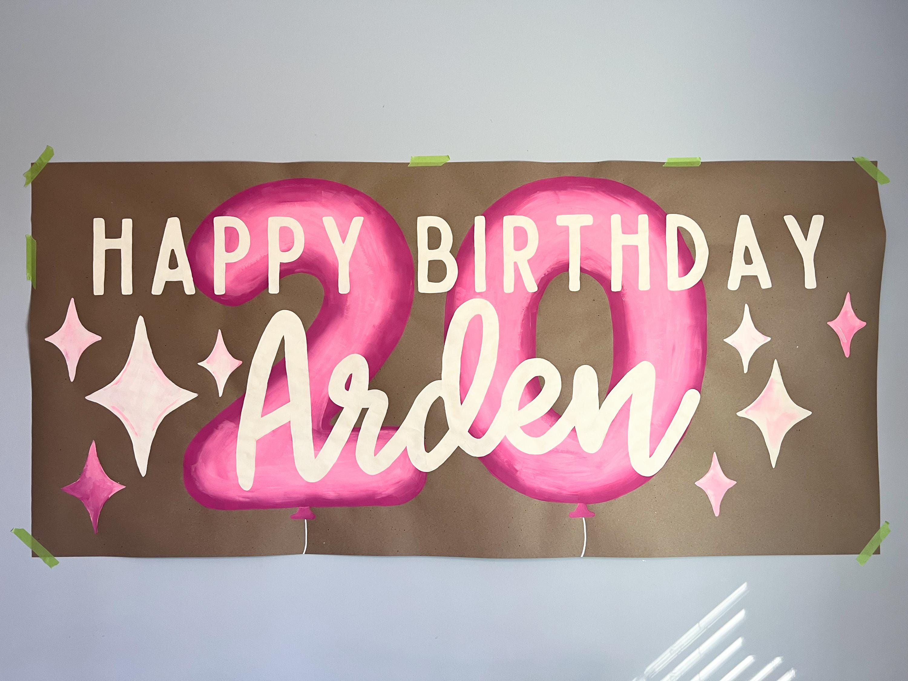 Hand Painted Brown Paper Birthday Banner - Etsy