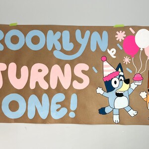 Bluey Hand Painted Brown Paper Banner - Etsy