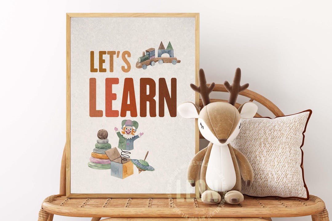 Kids Reading Corner Poster, Homeschool Poster, Play Room Wall Art ...