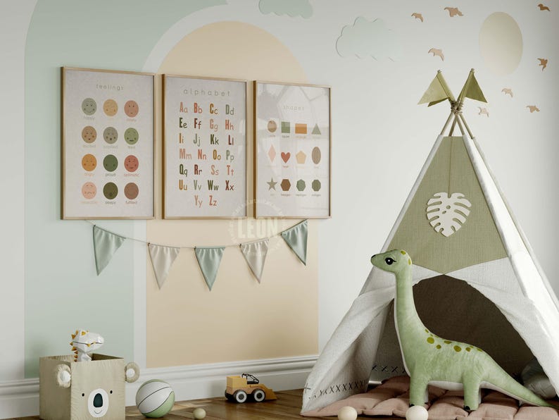 Preschool Posters, Boho Classroom Decor, Montessori Posters, Playroom ...