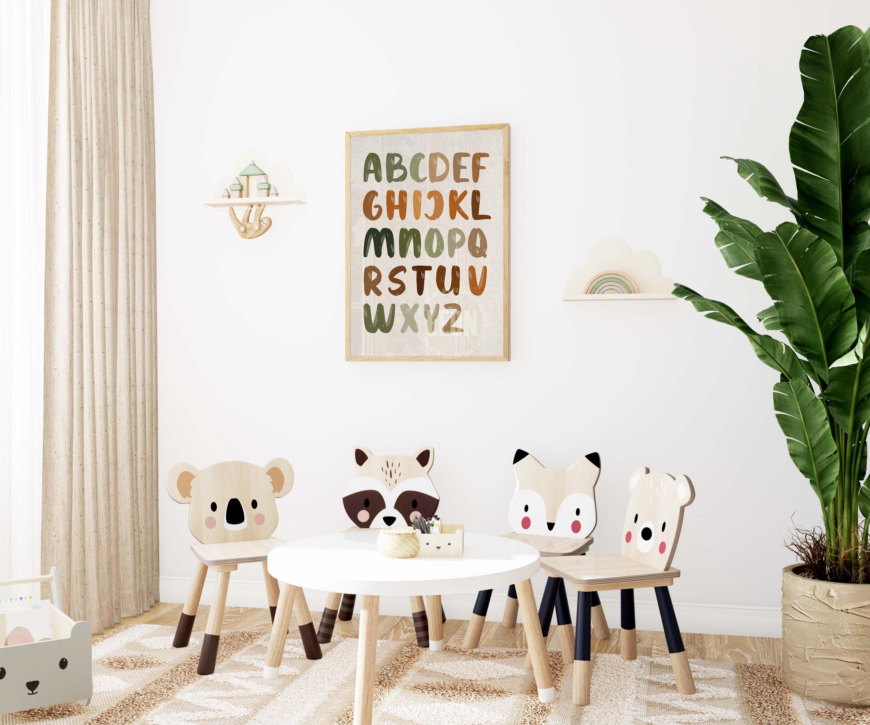 Nature Alphabet Poster, Abc Poster, Homeschool Room, Baby Girl Gift, 1 ...