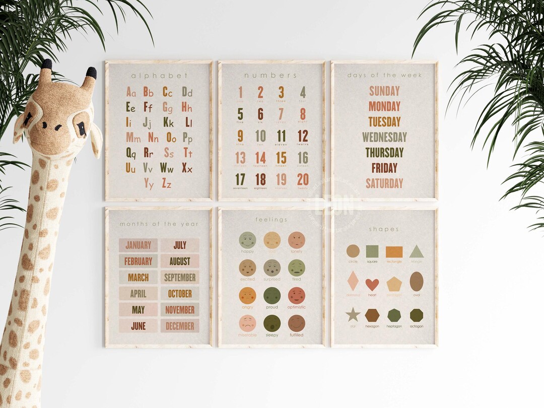 Preschool Posters, Boho Classroom Decor, Montessori Posters, Playroom ...