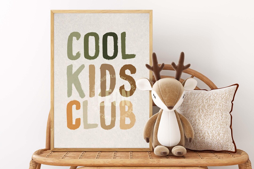 Cool Kids Club Poster, Kids Bedroom Decor, Play Room Printable, Nursery ...