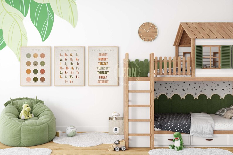 Preschool Posters, Boho Classroom Decor, Montessori Posters, Playroom ...