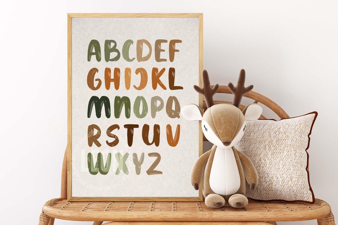 Nature Alphabet Poster, Abc Poster, Homeschool Room, Baby Girl Gift, 1 ...