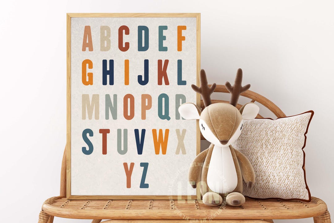 Colorful Alphabet Wall Art, Educational Posters for Kids, Preschool ...