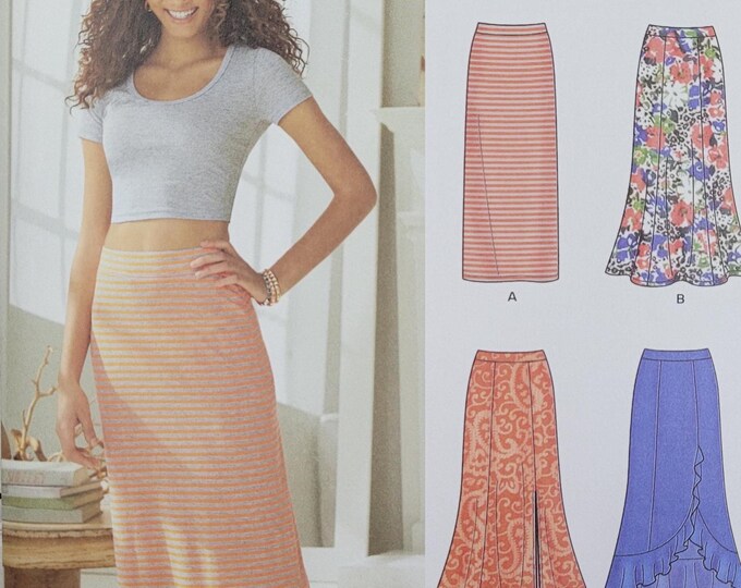 Uncut New Look Sewing Pattern 6288 Misses Knit Maxi Skirts W/hem ...