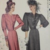 Rare Uncut Vintage 40s Simplicity Designer Sewing Pattern 8043 Misses ...