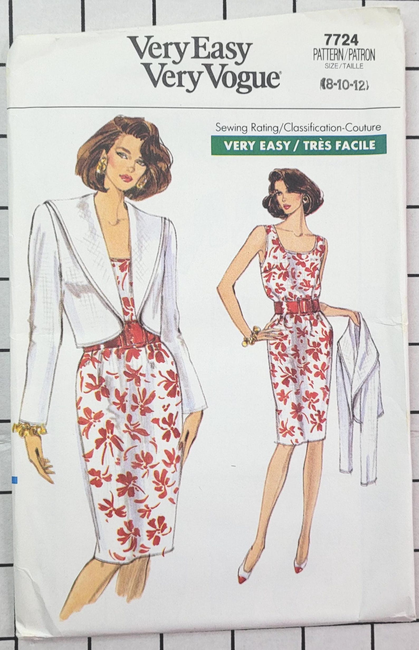 Uncut Vintage 90s Vogue Sewing Pattern 7724 Misses Unlined Jacket ...