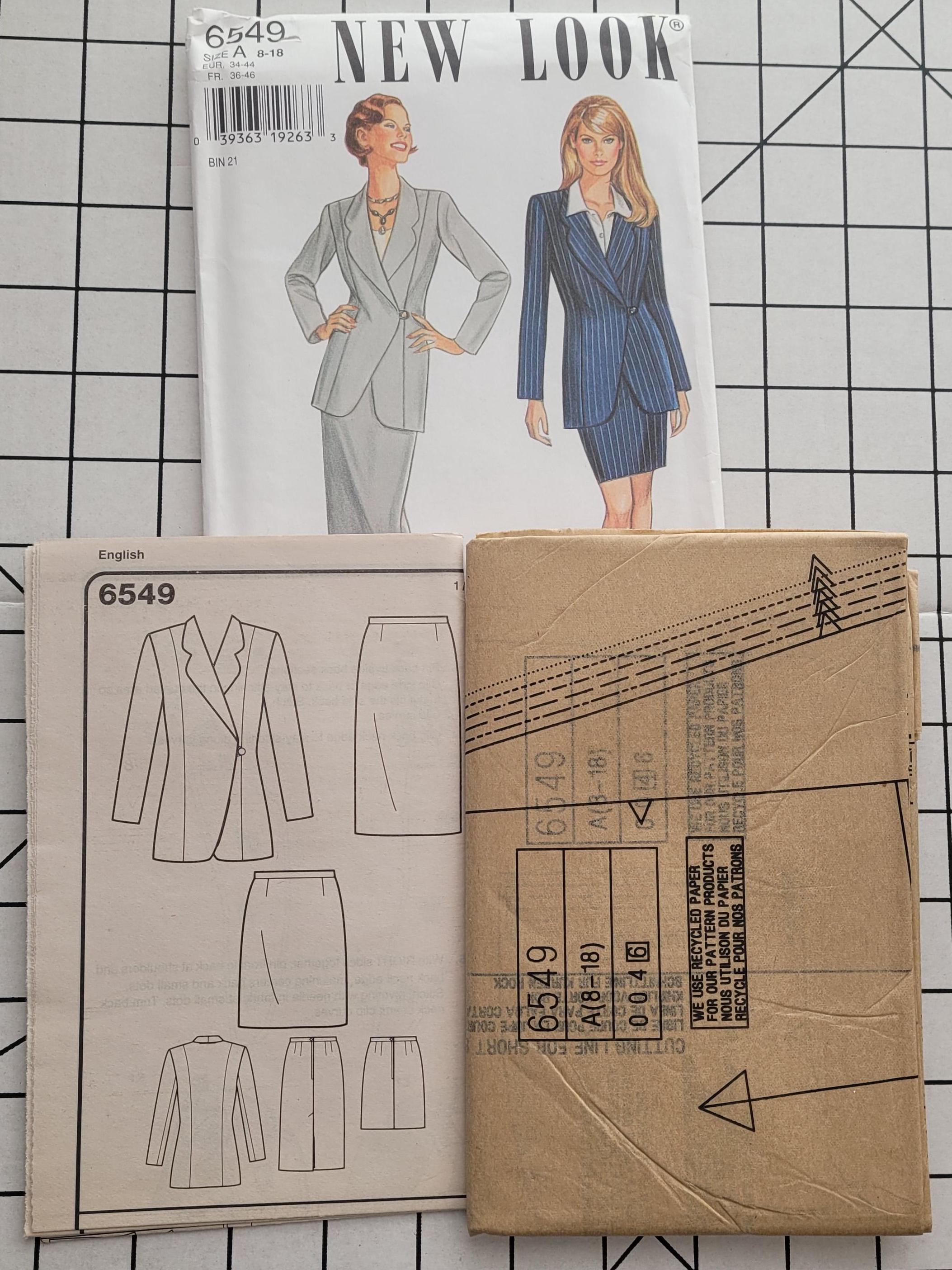 Uncut Vintage 90s New Look Sewing Pattern 6549 Misses Lined Jacket ...