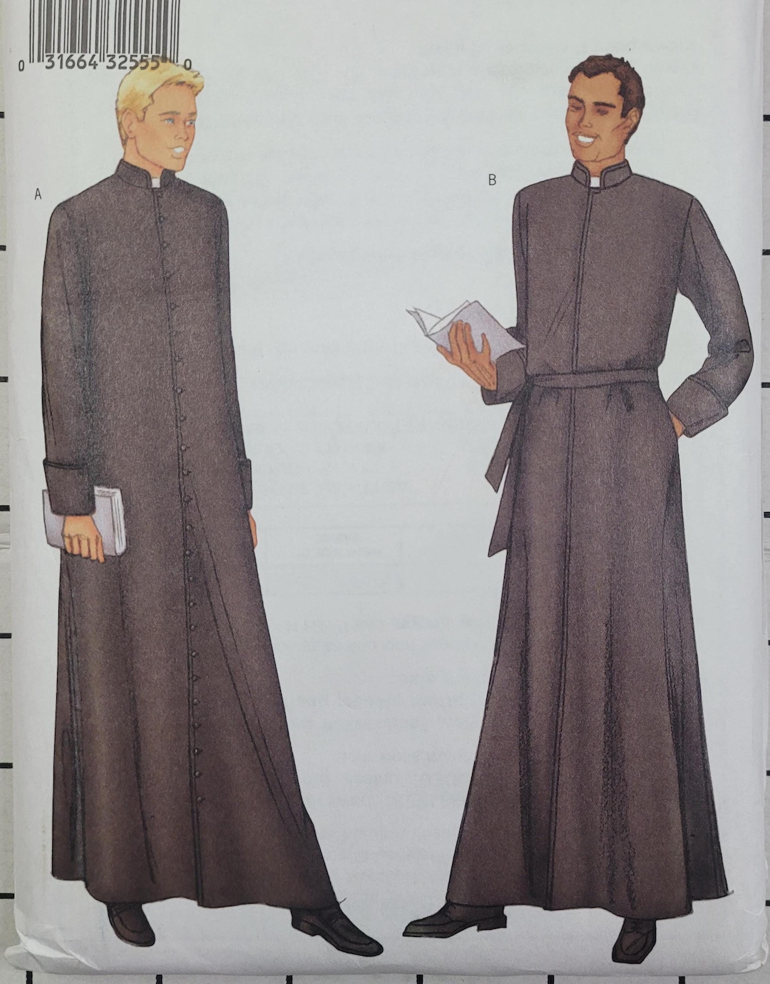 RARE Uncut Butterick Sewing Pattern 6844 Men's Religious Priest Clergy ...