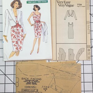 Uncut Vintage 90s Vogue Sewing Pattern 7724 Misses Unlined Jacket ...