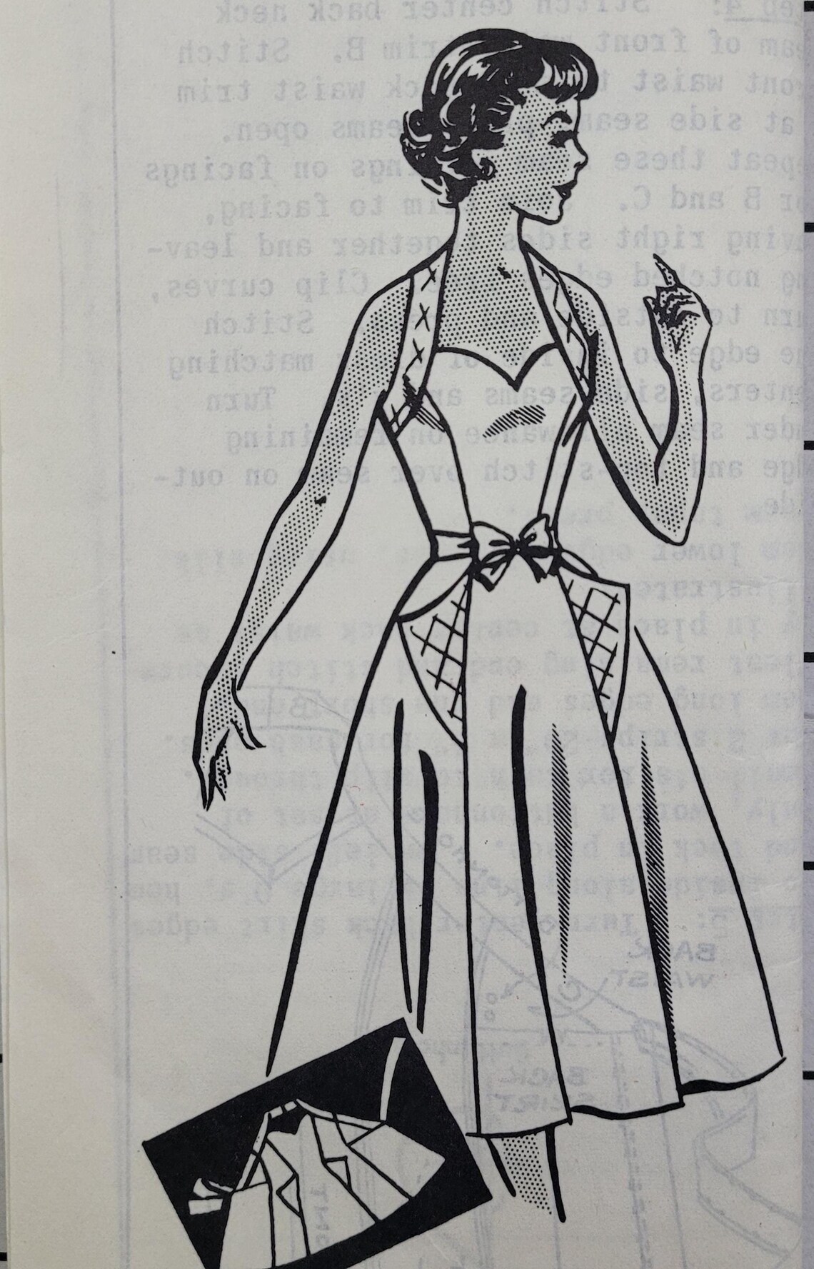 Vintage 50s Parade Mail Order Sewing Pattern 434 Misses Back Wrap ...