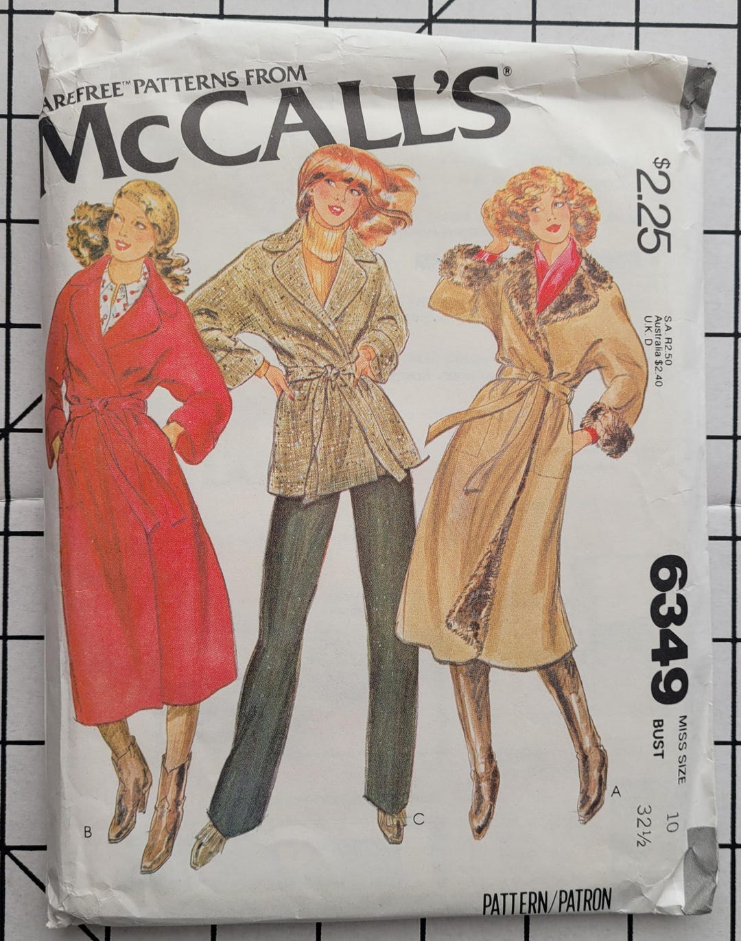 Uncut Size 10 Vintage 70s Mccall's Sewing Pattern 6349 Misses Lined ...