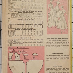 Rare Uncut Vintage 40s Simplicity Designer Sewing Pattern 8043 Misses ...