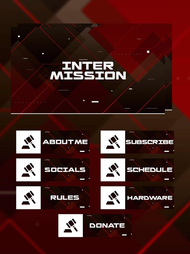 Twitch Stream Overlays Defiant Red - Etsy