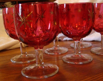 Red goblets | Etsy