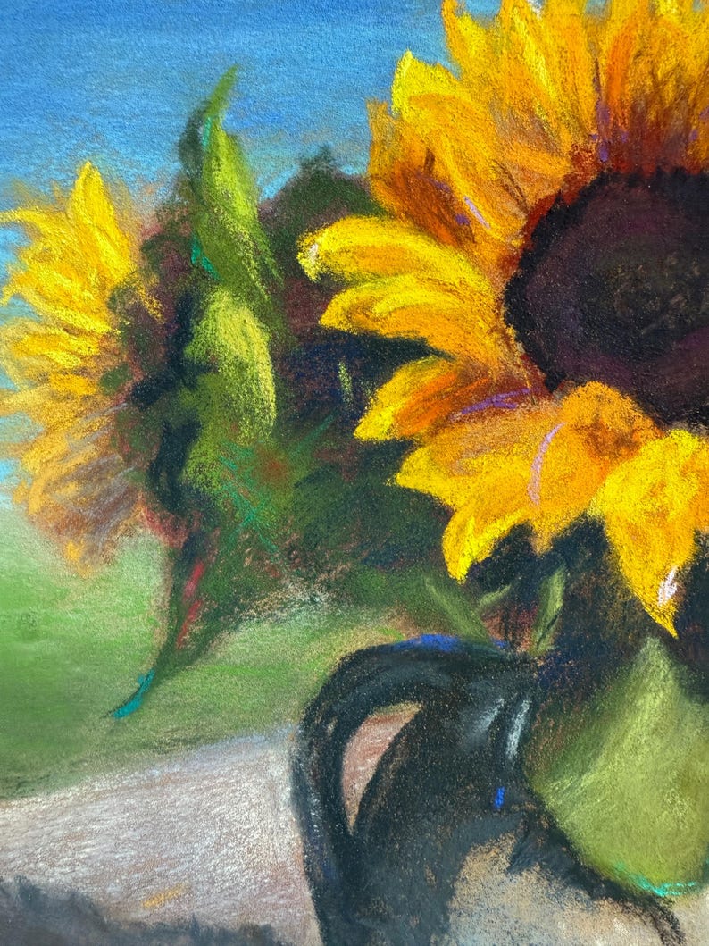 Sunflowers, Soft Pastel Painting - Etsy