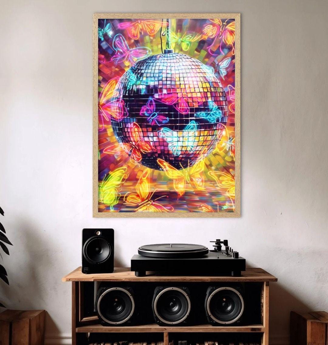 Neon Butterflies Disco Ball for Amnesty International - Etsy