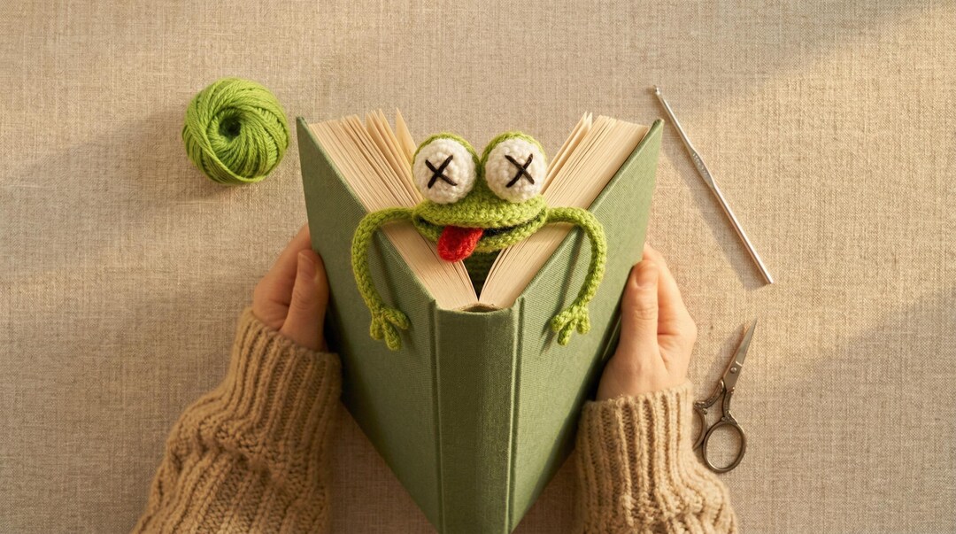 Frog Crochet Bookmark Pattern PDF, Book Lover Gift - Etsy