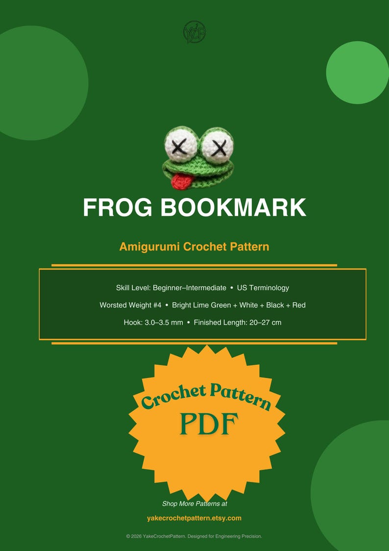 Frog Crochet Bookmark Pattern PDF, Book Lover Gift - Etsy