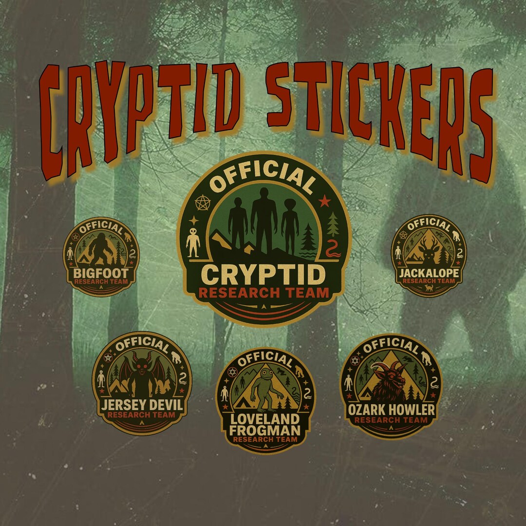 Cryptid Research Team Sticker Pack, Choose Your Favorite Cryptid ...