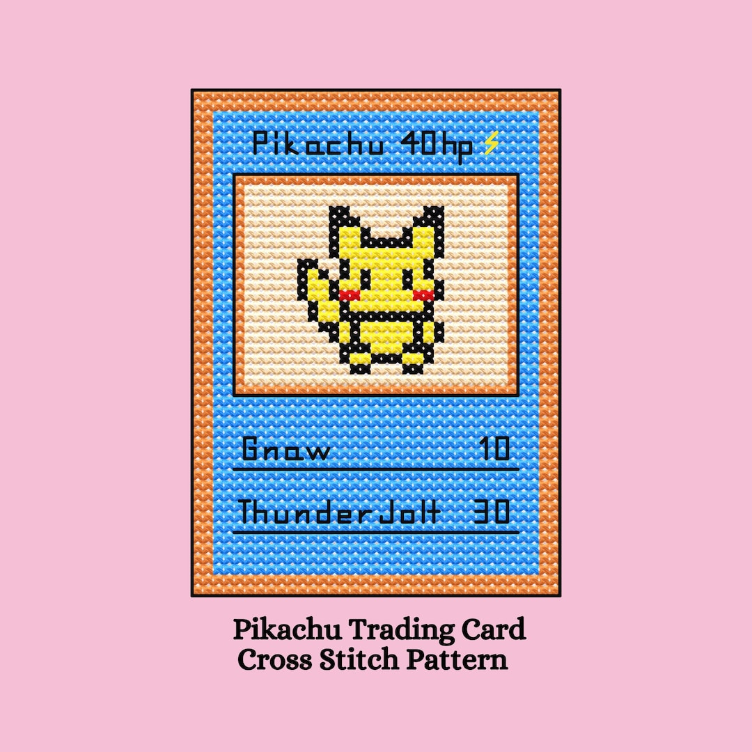 Trading Card Pixel Art Cross Stitch Pattern. Trading Card Cross Stitch ...