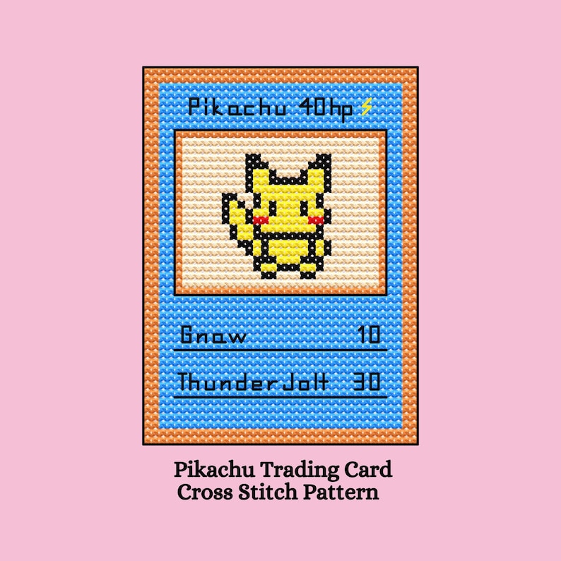 Trading Card Pixel Art Cross Stitch Pattern. Trading Card Cross Stitch Pattern. 8-bit Cross ...