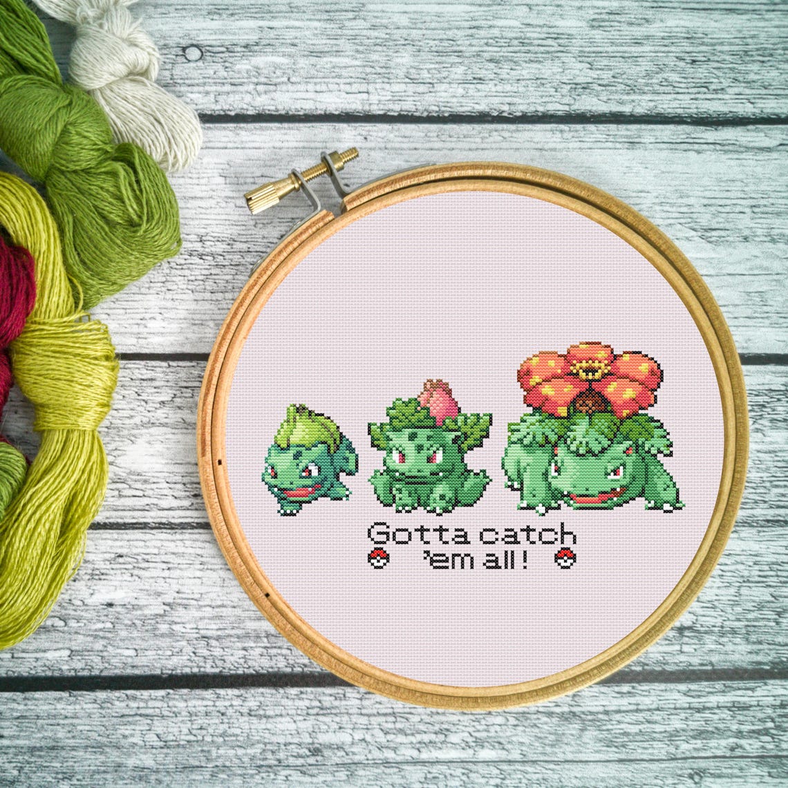Bulbasaur Evolution Cross Stitch Pattern. Geeky Cross Stitch Pattern. 8 ...