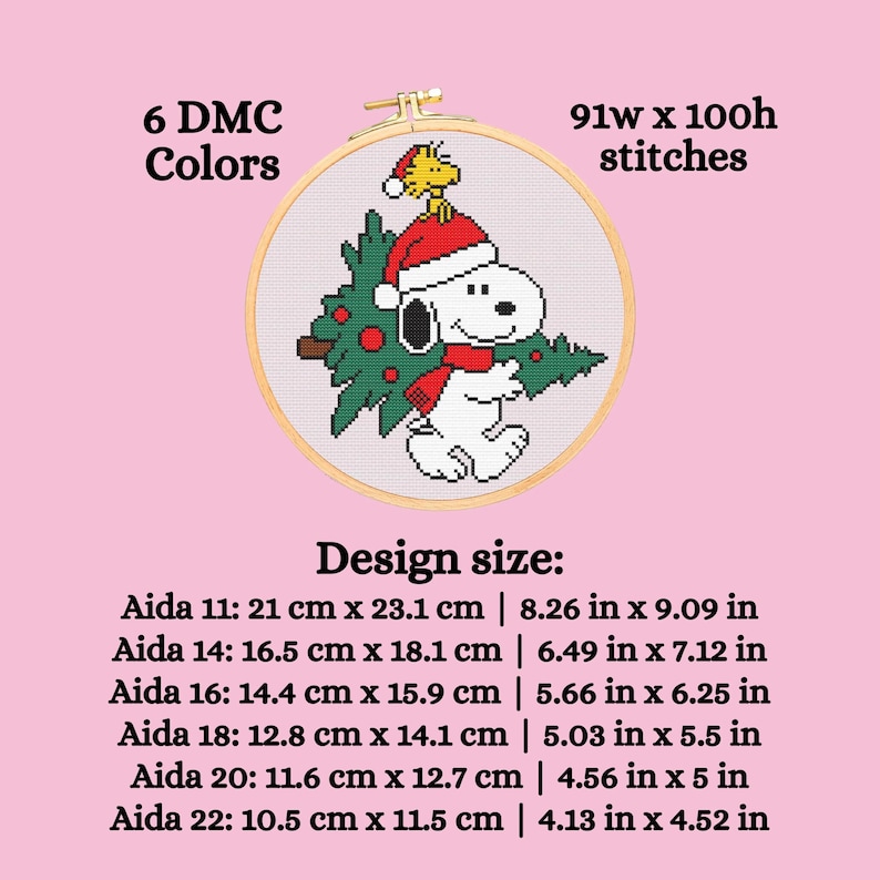 8 Snoopy Christmas Cross Stitch Patterns. Christmas Snoopy Cross Stitch ...