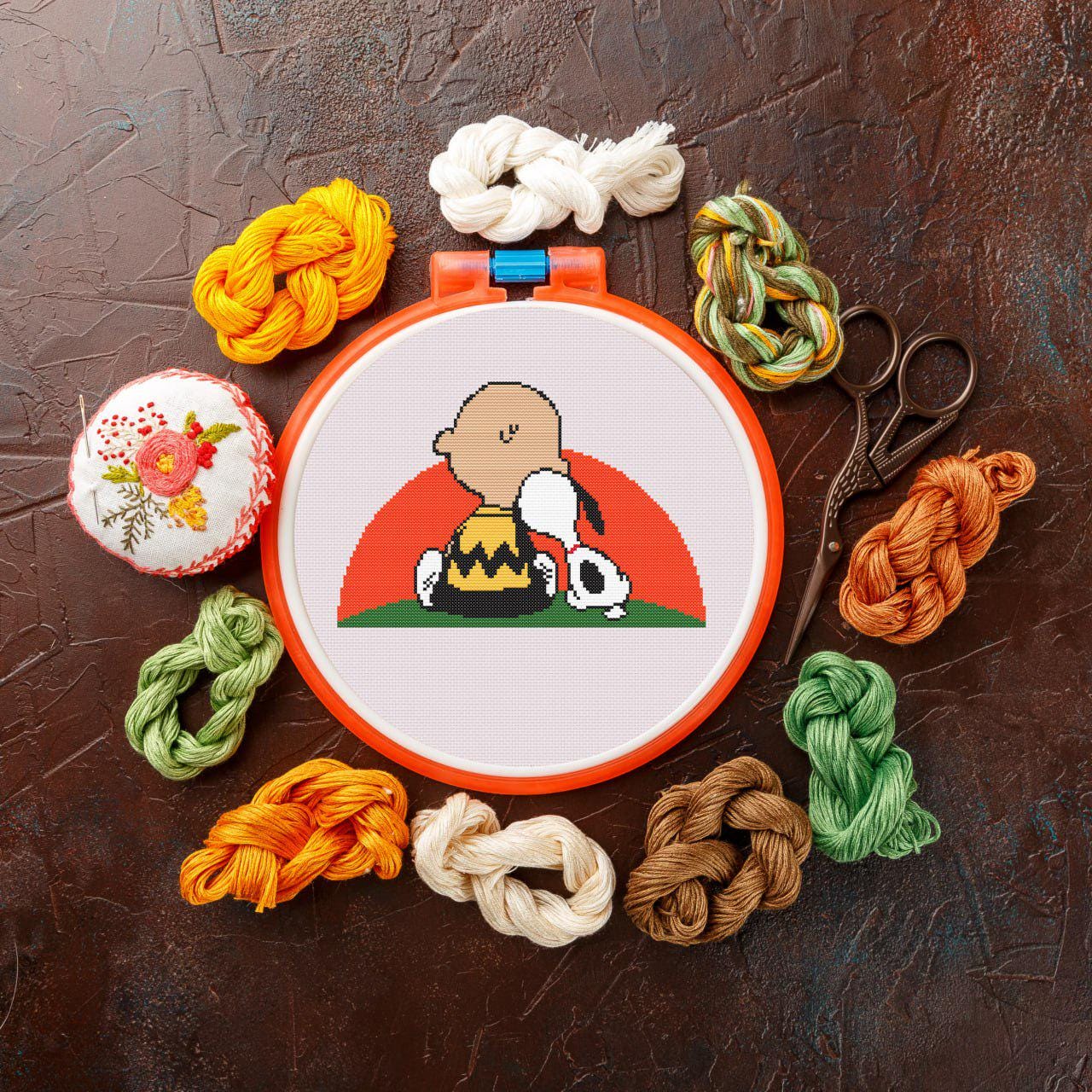 Snoopy Cross Stitch Pattern for Beginners. Peanuts Cross Stitch Pattern ...