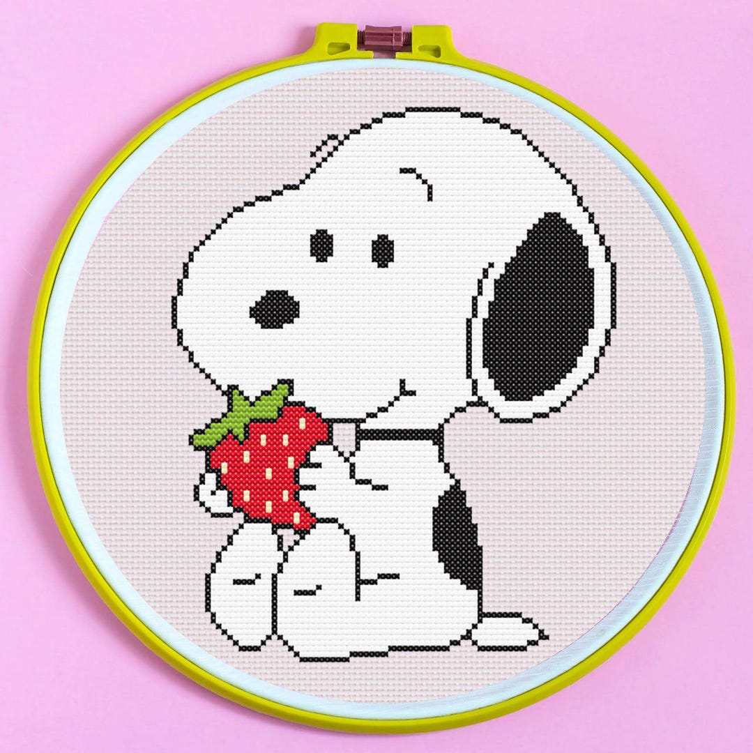 Snoopy Cross Stitch Pattern for Beginners. Peanuts Cross Stitch Pattern ...