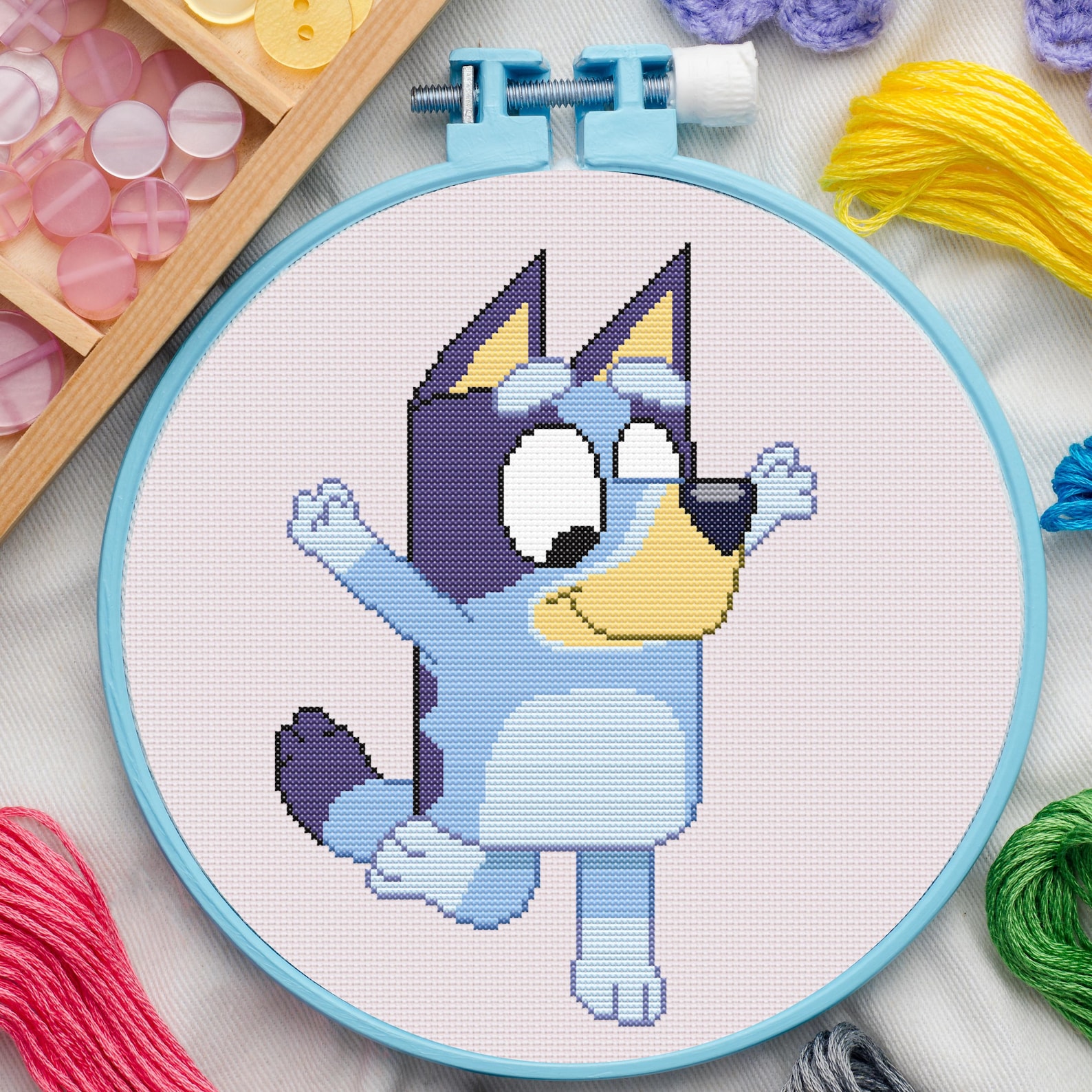 Bluey Cross Stitch Pattern for Beginners. Blue Heeler Cross Stitch ...