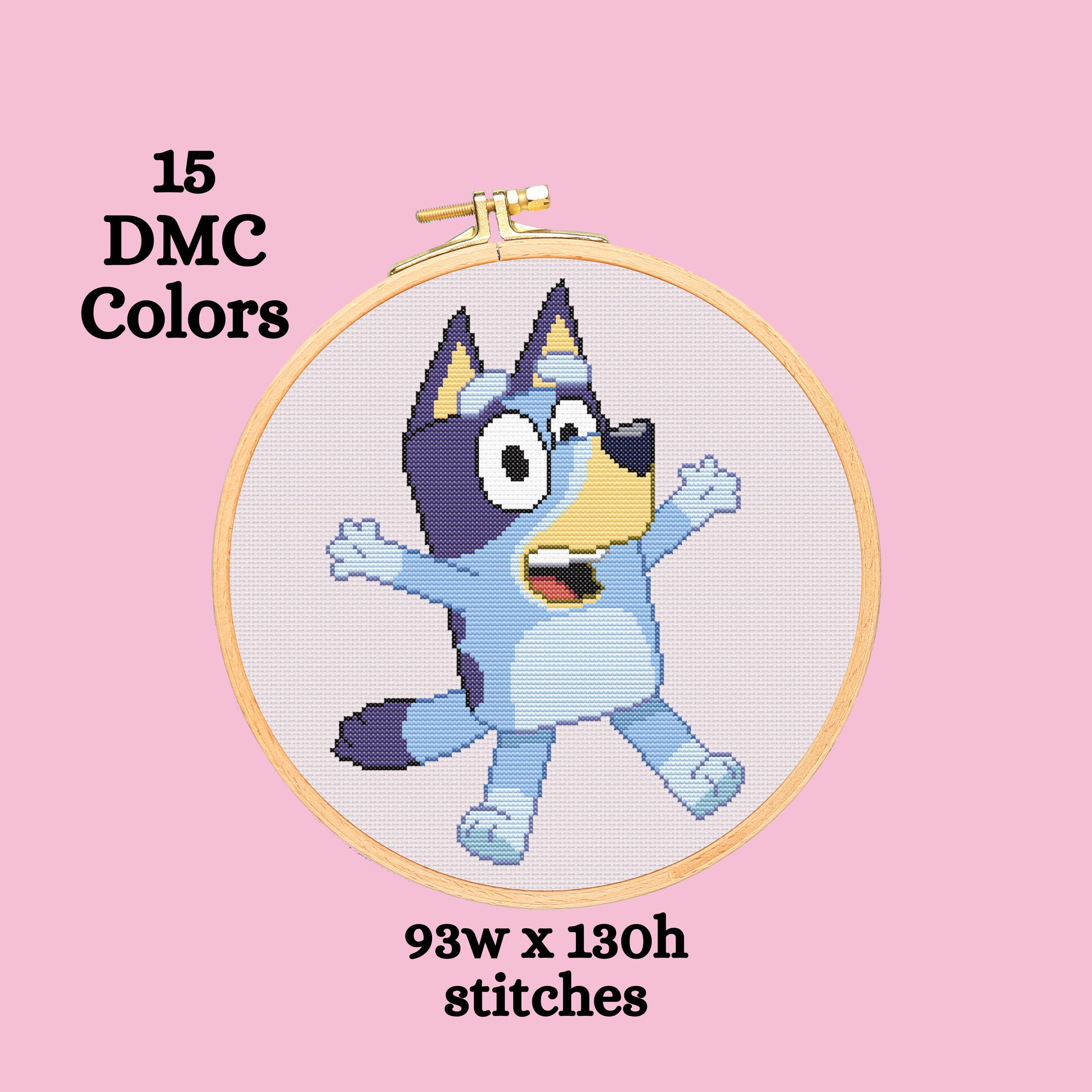 7x Bluey Cross Stitch Patterns for Beginners. Blue Heeler Cross Stitch ...