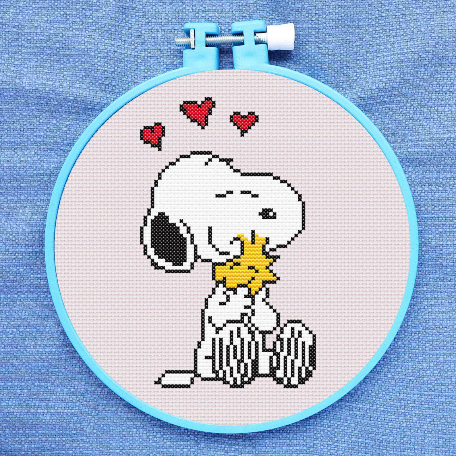 Snoopy Cross Stitch Pattern for Beginners. Woodstock and Snoopy Cross ...