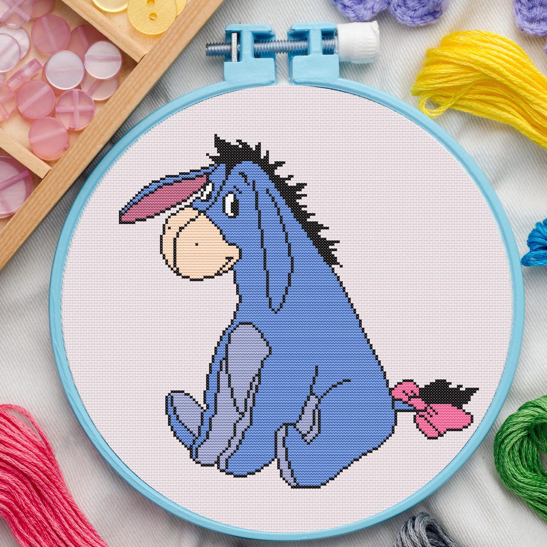 Donkey Cross Stitch Pattern for Beginners. Animal Cross Stitch Pattern ...
