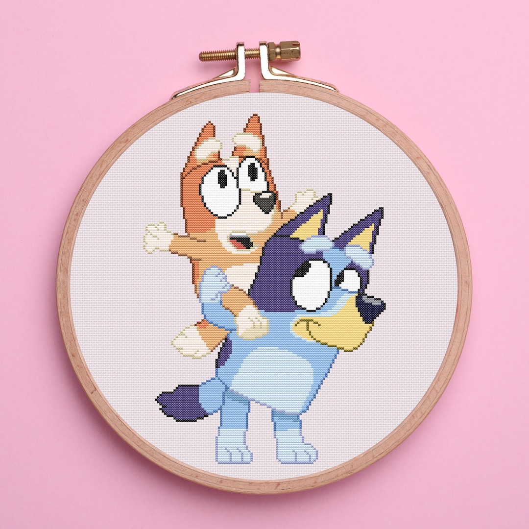 Bluey and Bingo Cross Stitch Pattern for Beginners. Blue Heeler Cross ...