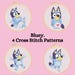 4x Bluey Cross Stitch Patterns for Beginners. Blue Heeler Cross Stitch ...