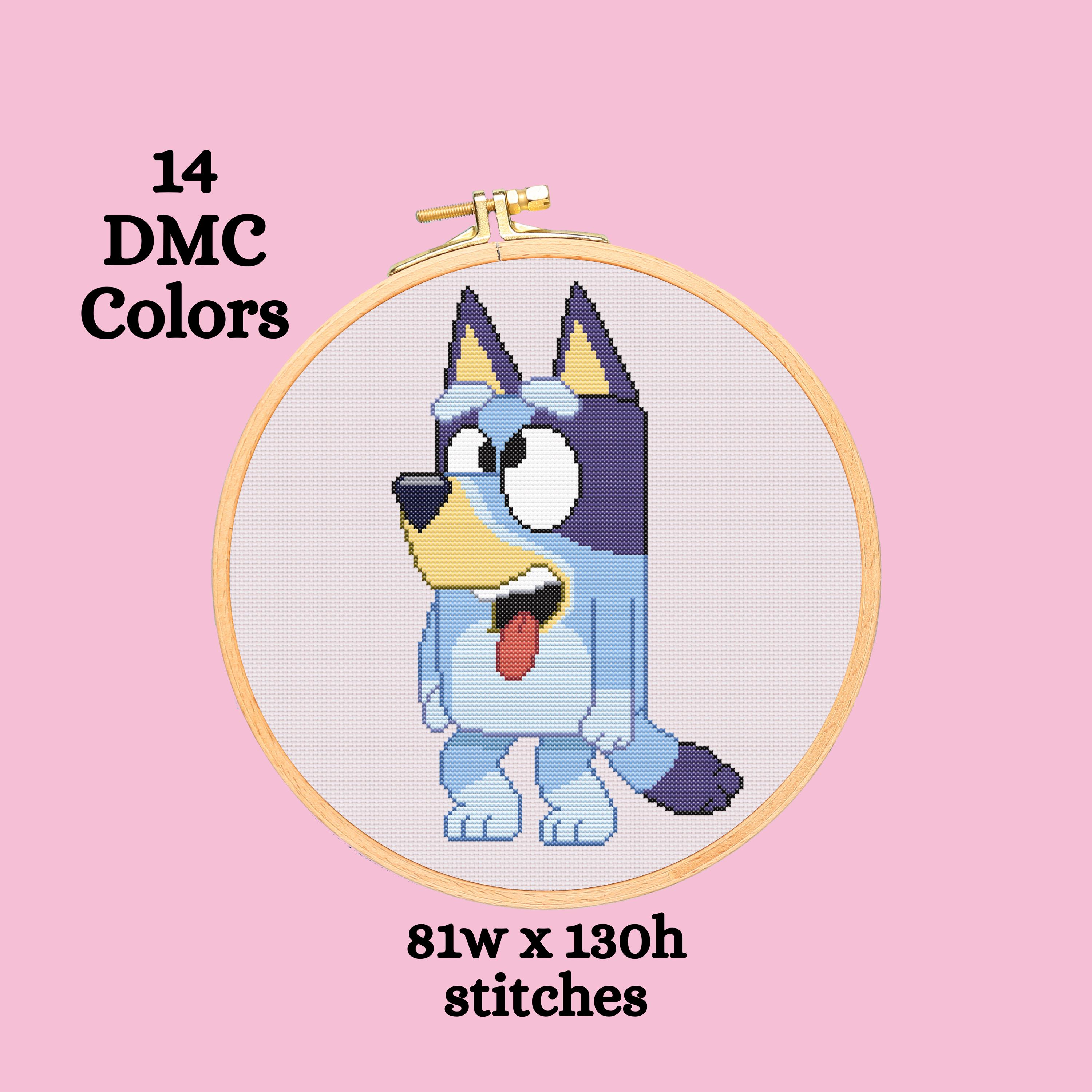 7x Bluey Cross Stitch Patterns for Beginners. Blue Heeler Cross Stitch ...