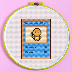 Trading Card Pixel Art Cross Stitch Pattern. Trading Card Cross Stitch ...