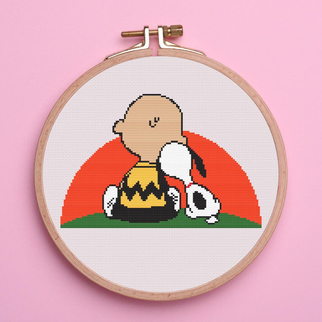 Snoopy Cross Stitch Pattern for Beginners. Peanuts Cross Stitch Pattern ...
