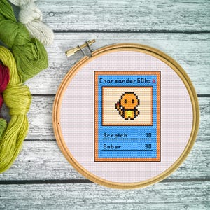 Trading Card Pixel Art Cross Stitch Pattern. Trading Card Cross Stitch ...