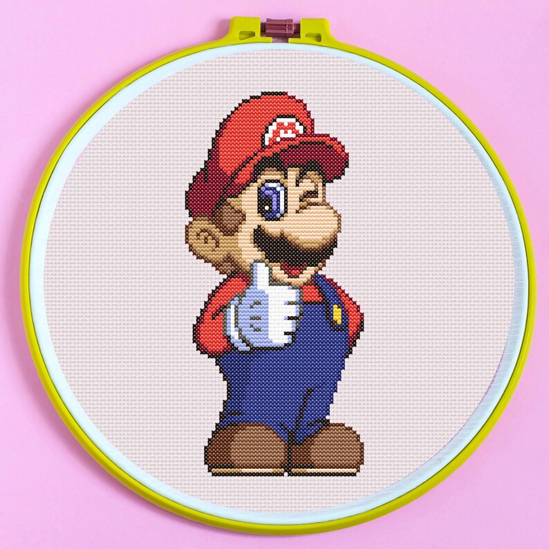 Mario Cross Stitch Pattern. Fun Cross Stitch Pattern. Easy Cross Stitch ...