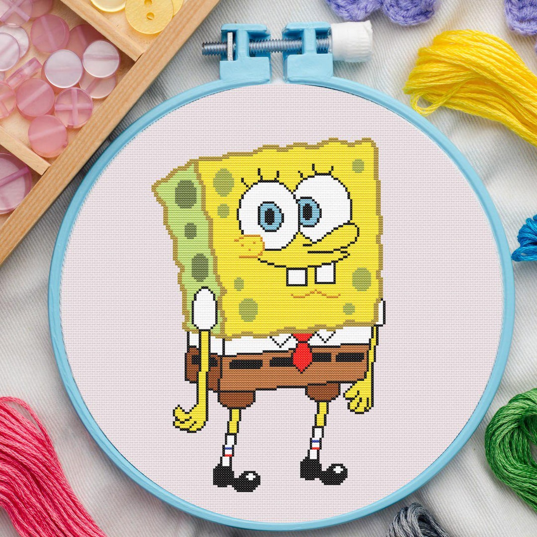 Sponge Cross Stitch Pattern for Beginners. Easy Cross Stitch Pattern ...