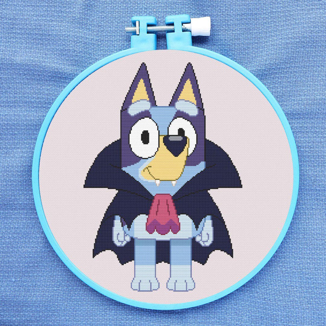 Bluey Halloween Cross Stitch Pattern for Beginners. Easy Cross Stitch ...